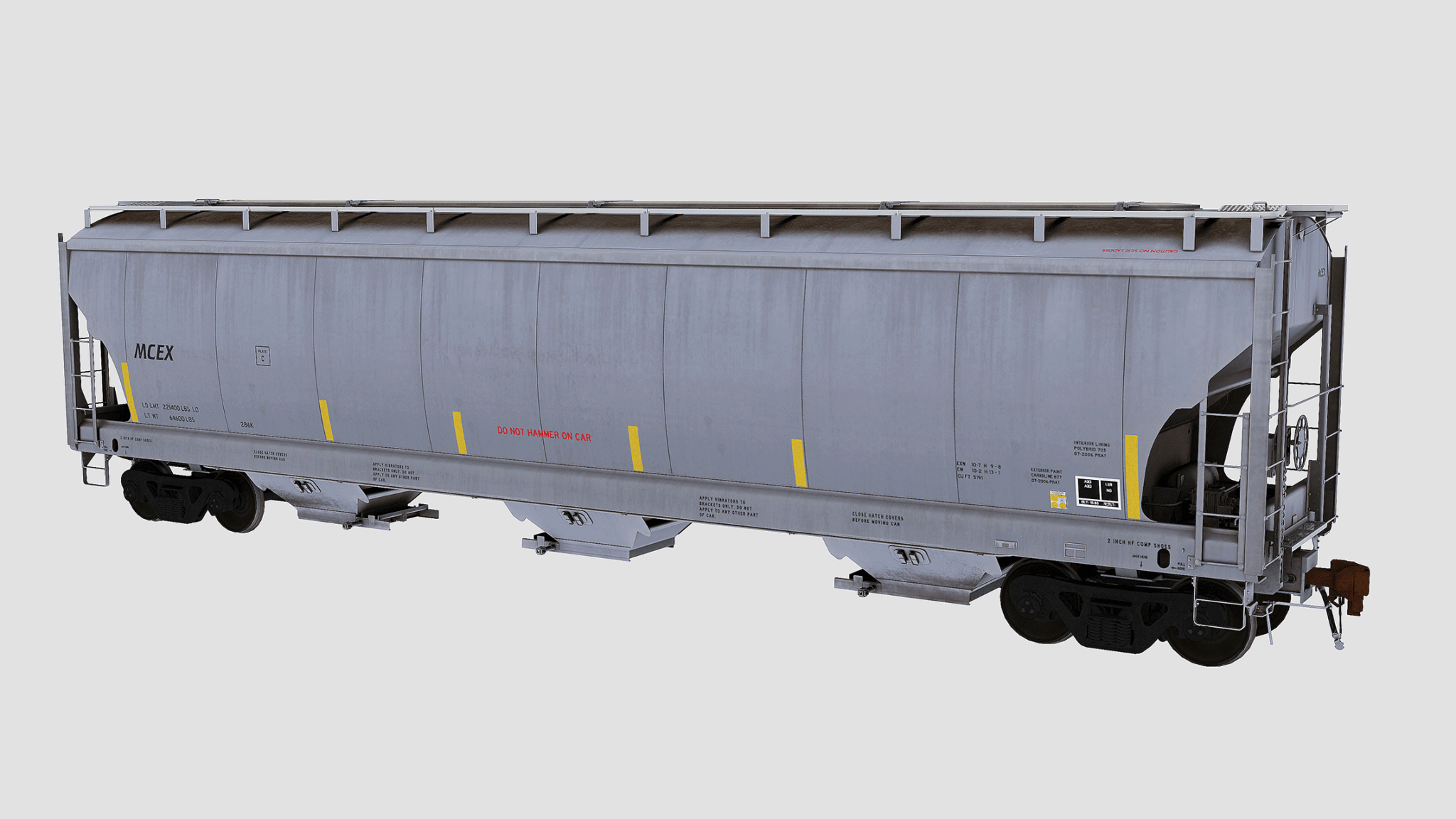 MCEX 350000-350074 5191cf 3-Bay Covered Hopper - Virtual Railroad Mods