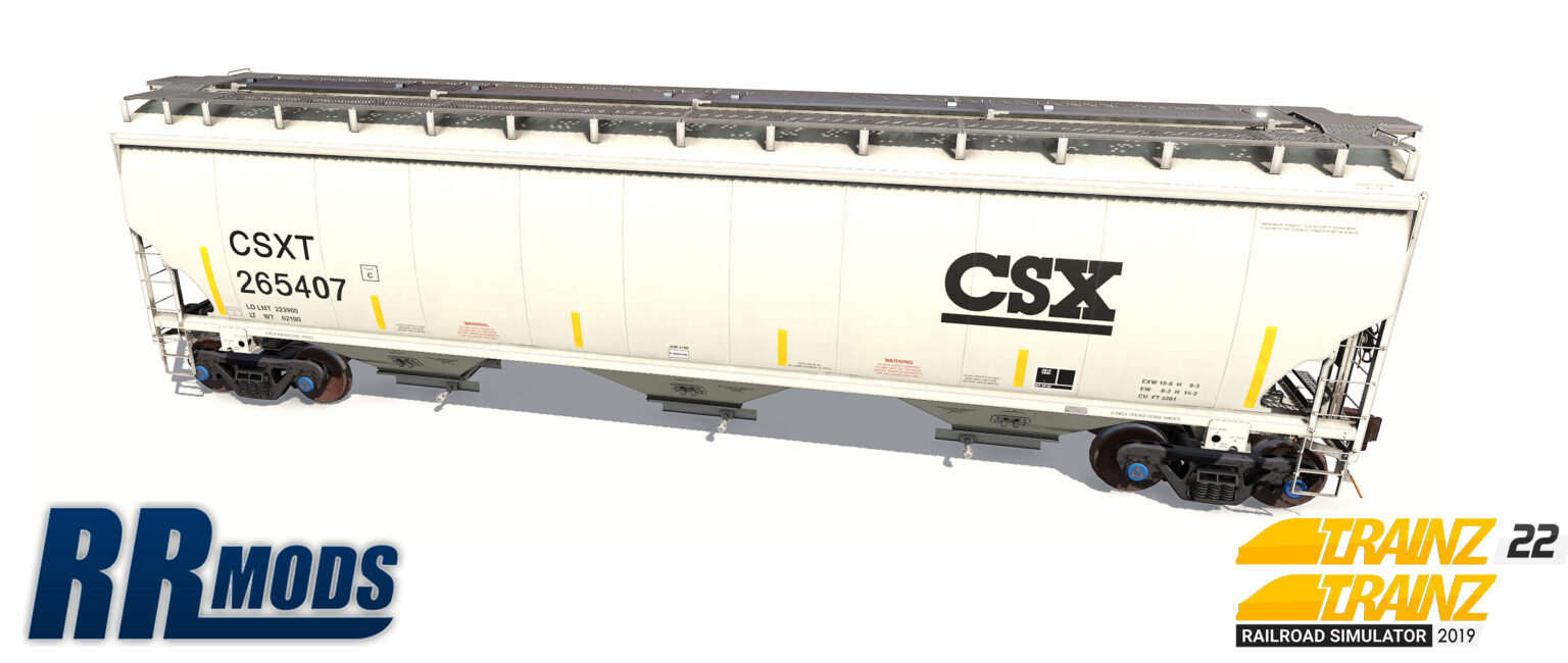 CSXT 265400-265514 5201cf 3-Bay Covered Hopper - Virtual Railroad Mods